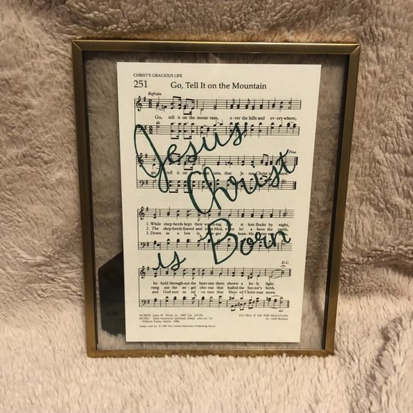 Homemade | Holiday | Handmade Framed Hymn With Calligraphy | Poshmark
